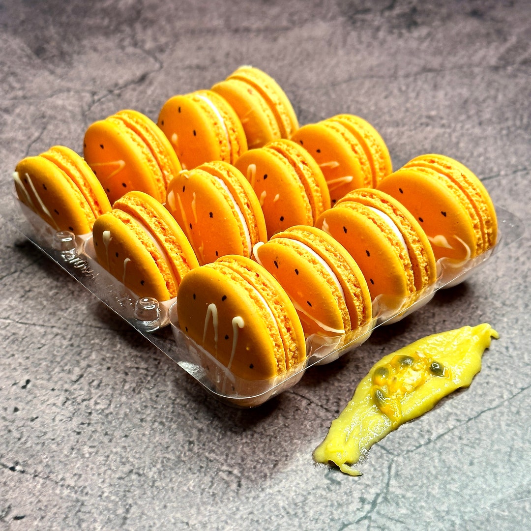 Tropical Paradise: 6 or 12 Passion Fruit Macarons in a Box - Etsy