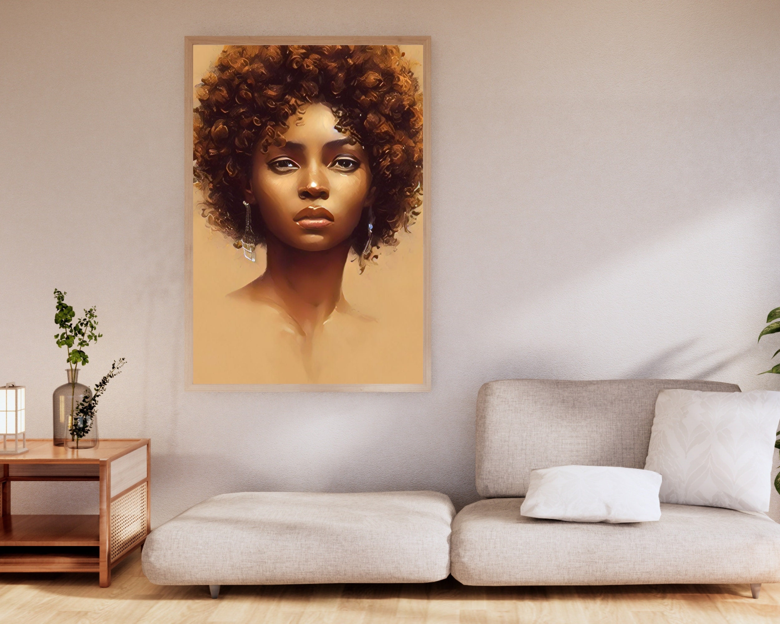 Black Girl With Afro Digital Wall Print Download, Black Girl Afro Hair Digital Wall Art, Black ...