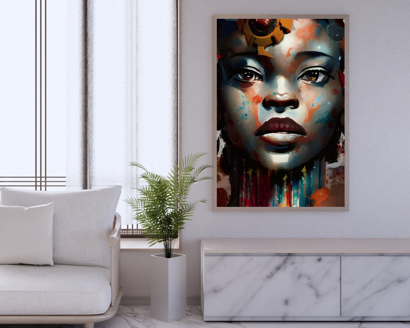 Abstract Black Woman Portrait Art Print (digital Download) - Etsy