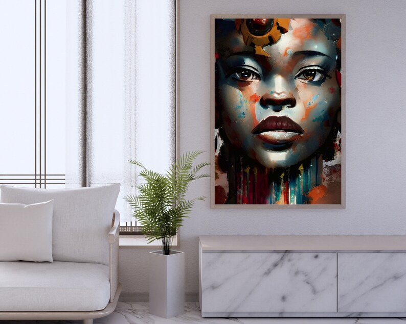 Abstract Black Woman Portrait Art Print (digital Download) - Etsy