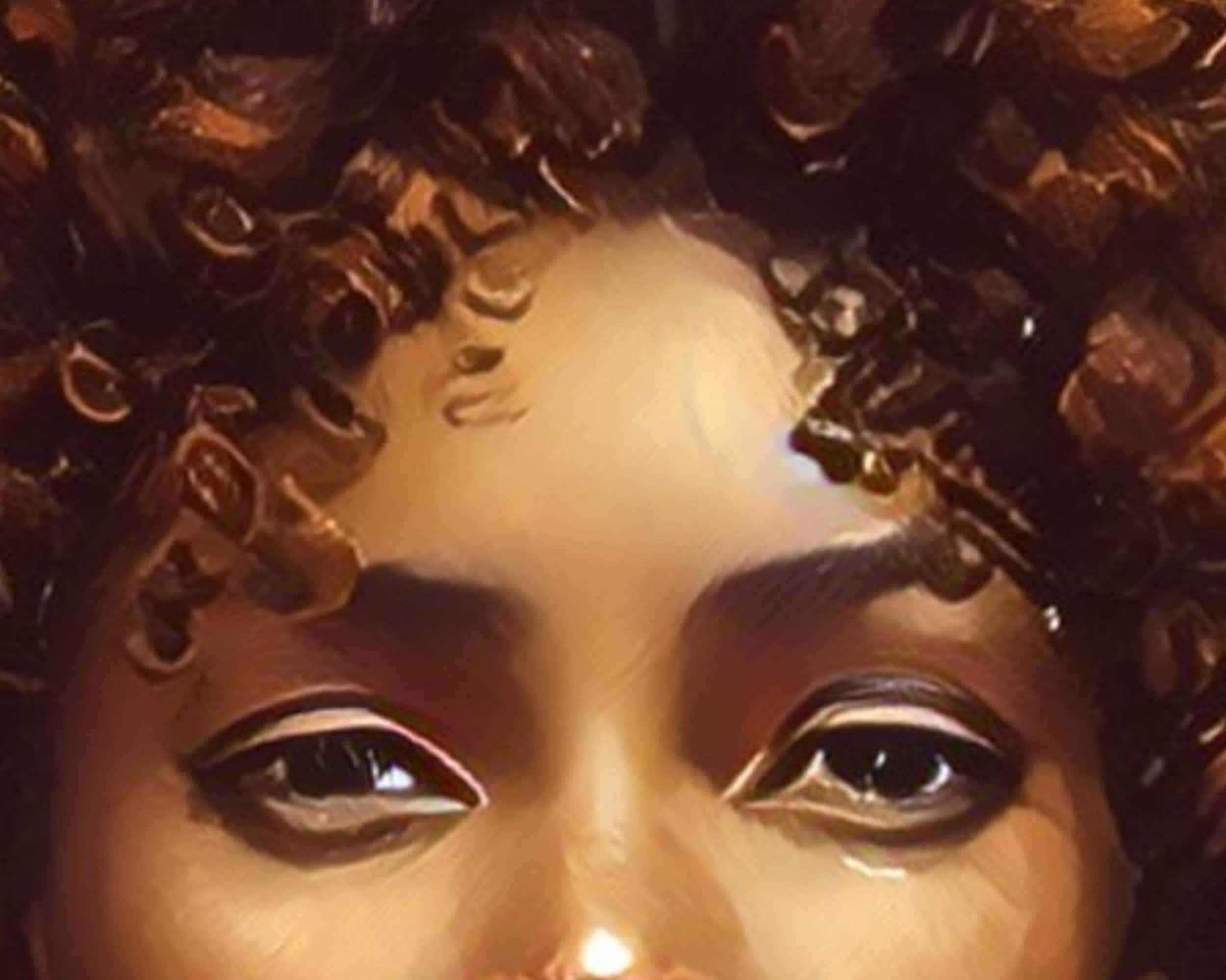 Black Girl With Afro Digital Wall Print Download, Black Girl Afro Hair ...