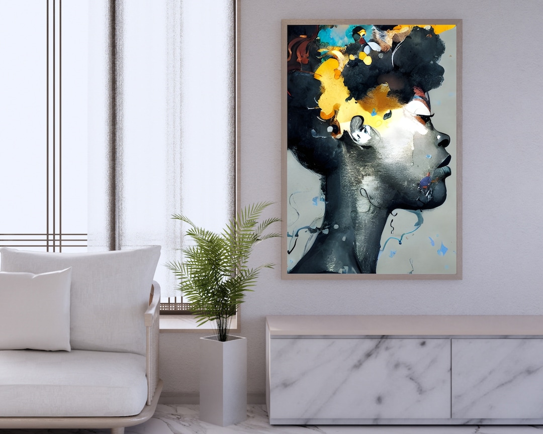 Abstract Printable Artwork With Black Woman, Black Woman Abstract ...