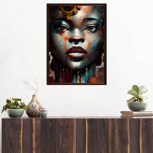 Abstract Black Woman Portrait Art Print (digital Download) - Etsy