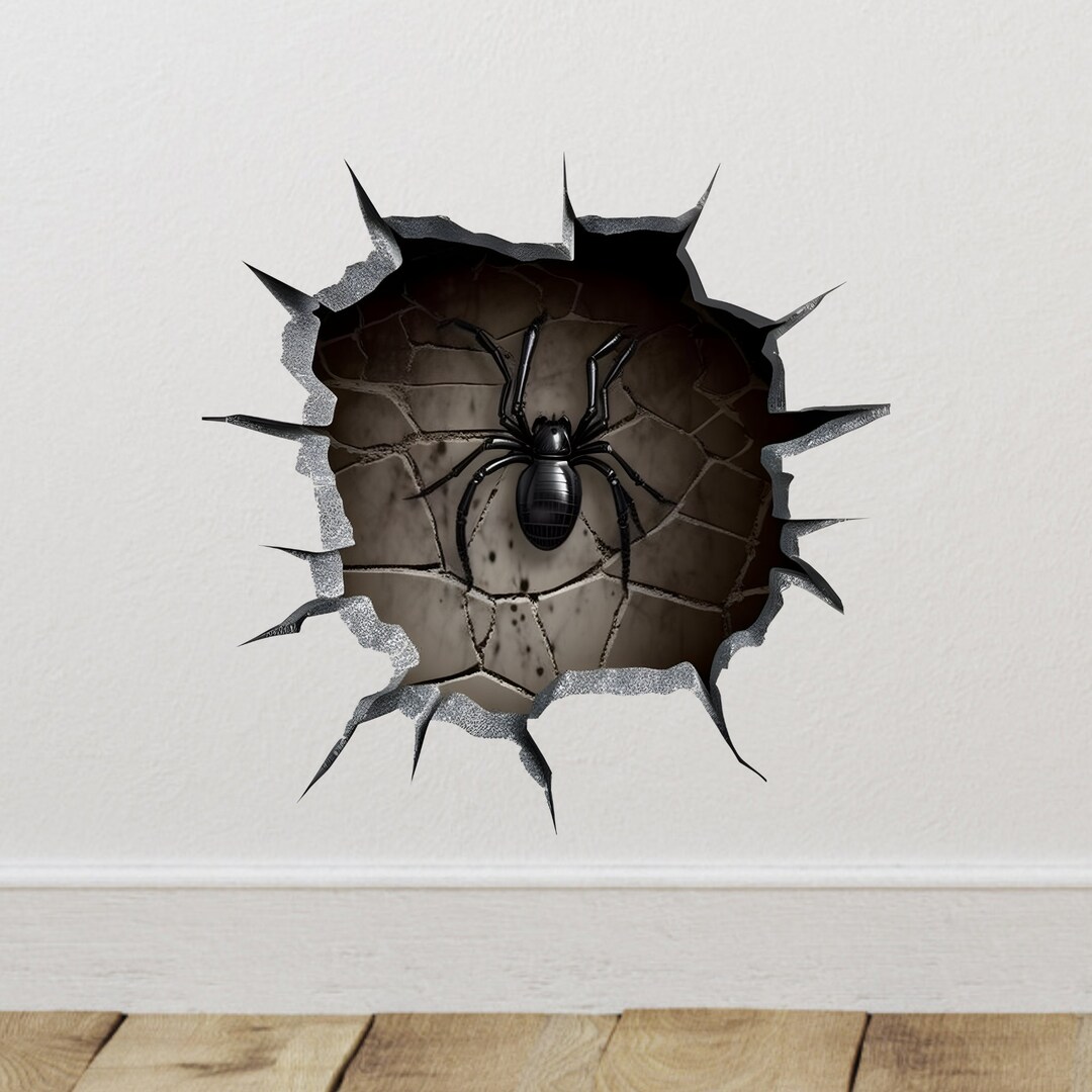 Spider Hole in Wall Decal - Spider Hole in the Wall Sticker - Etsy
