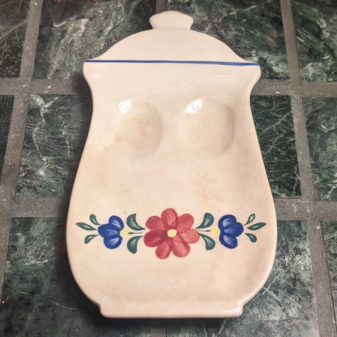 Granny Cottage Farmhouse Chic Vintage Double Spoon Rest With Flowers - Etsy