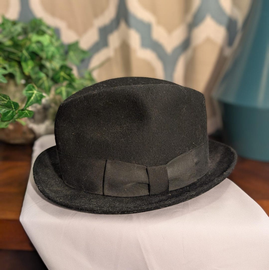 Vintage Black Wool Fedora, Golden Gate Hat Co., 7-1/8 Medium - Etsy