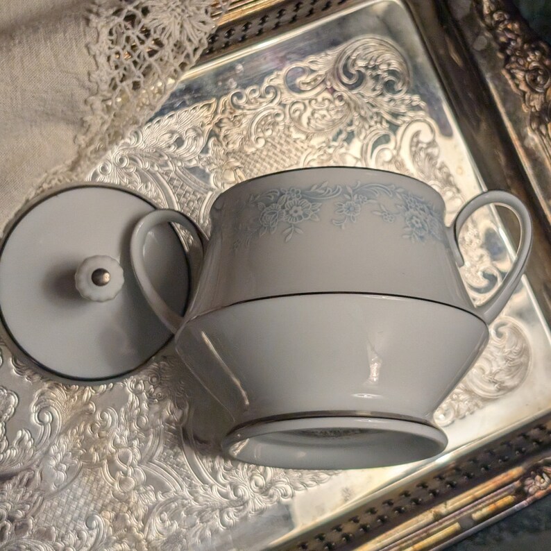 RARE 2630 Vintage Kenmark Wisteria Cream and Lidded Sugar Bowl Fine ...