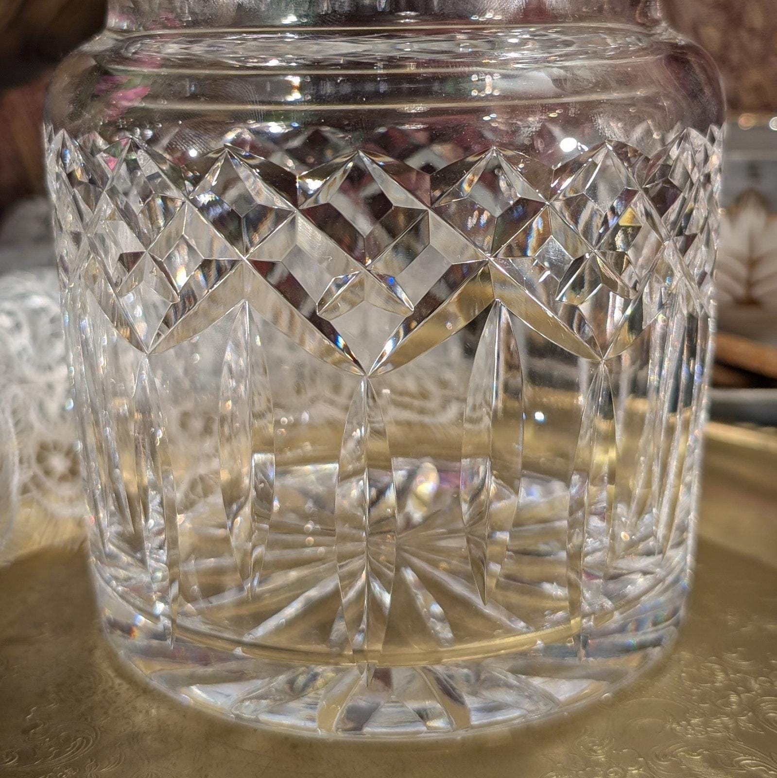 Waterford Lismore Vintage Cut Lead Crystal Biscuit Barrel Cookie Candy ...