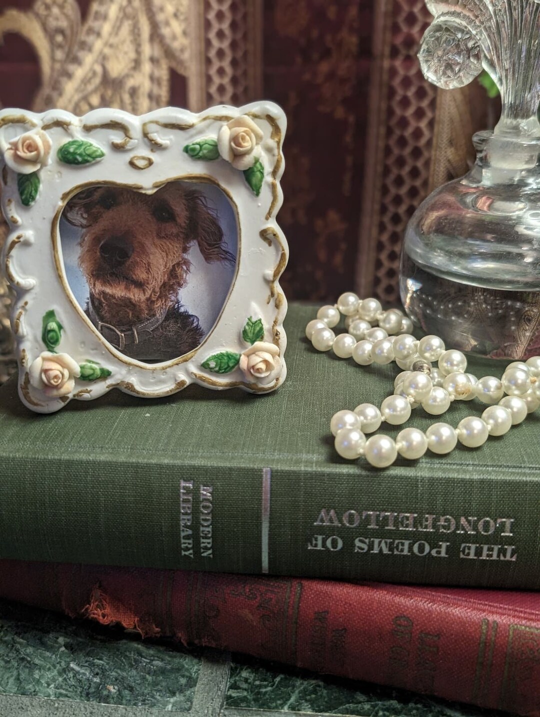 Miniature Vintage Mid-century Porcelain Picture Frame With Roses - Etsy