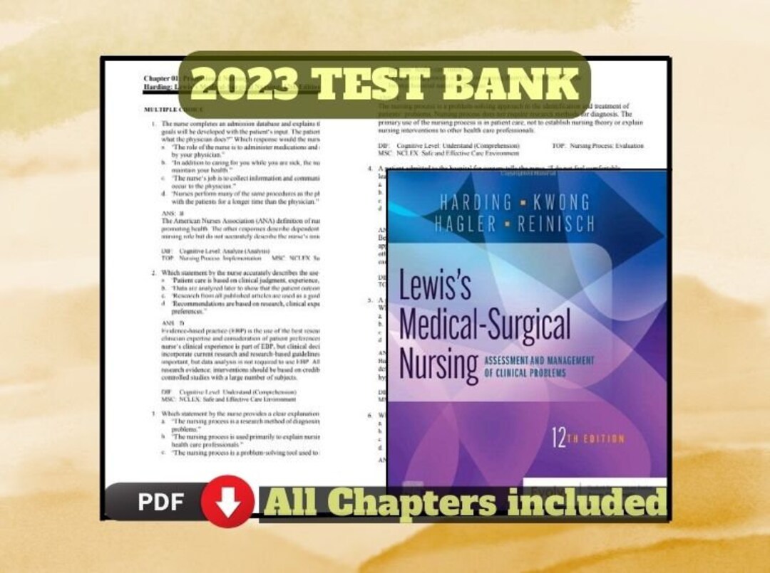 Test Bank 2023 Lewiss Medical Surgical Nursing 12th Edition - Etsy