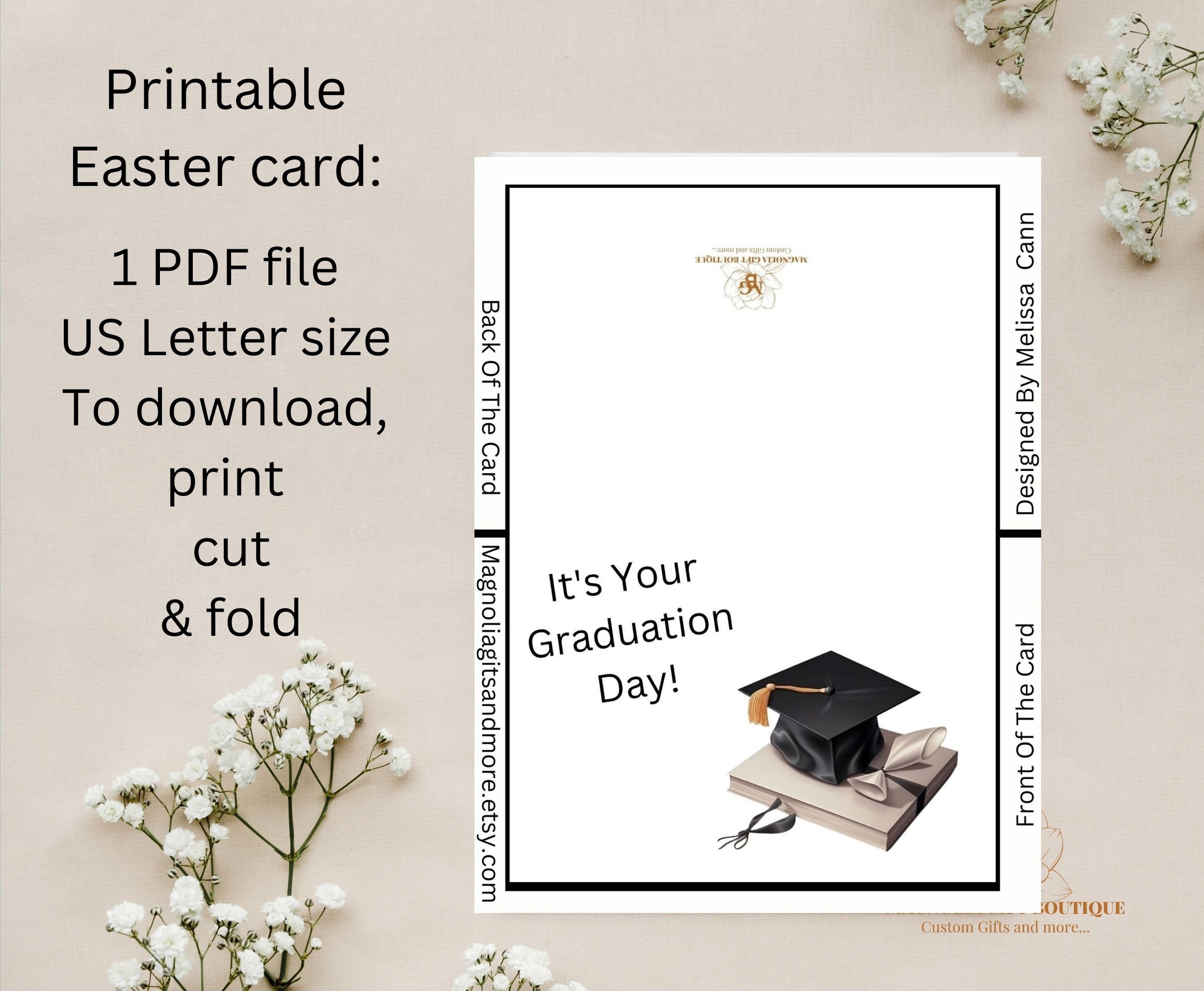 Printable Graduation Card, Happy Graduation Digital Printable Card ...