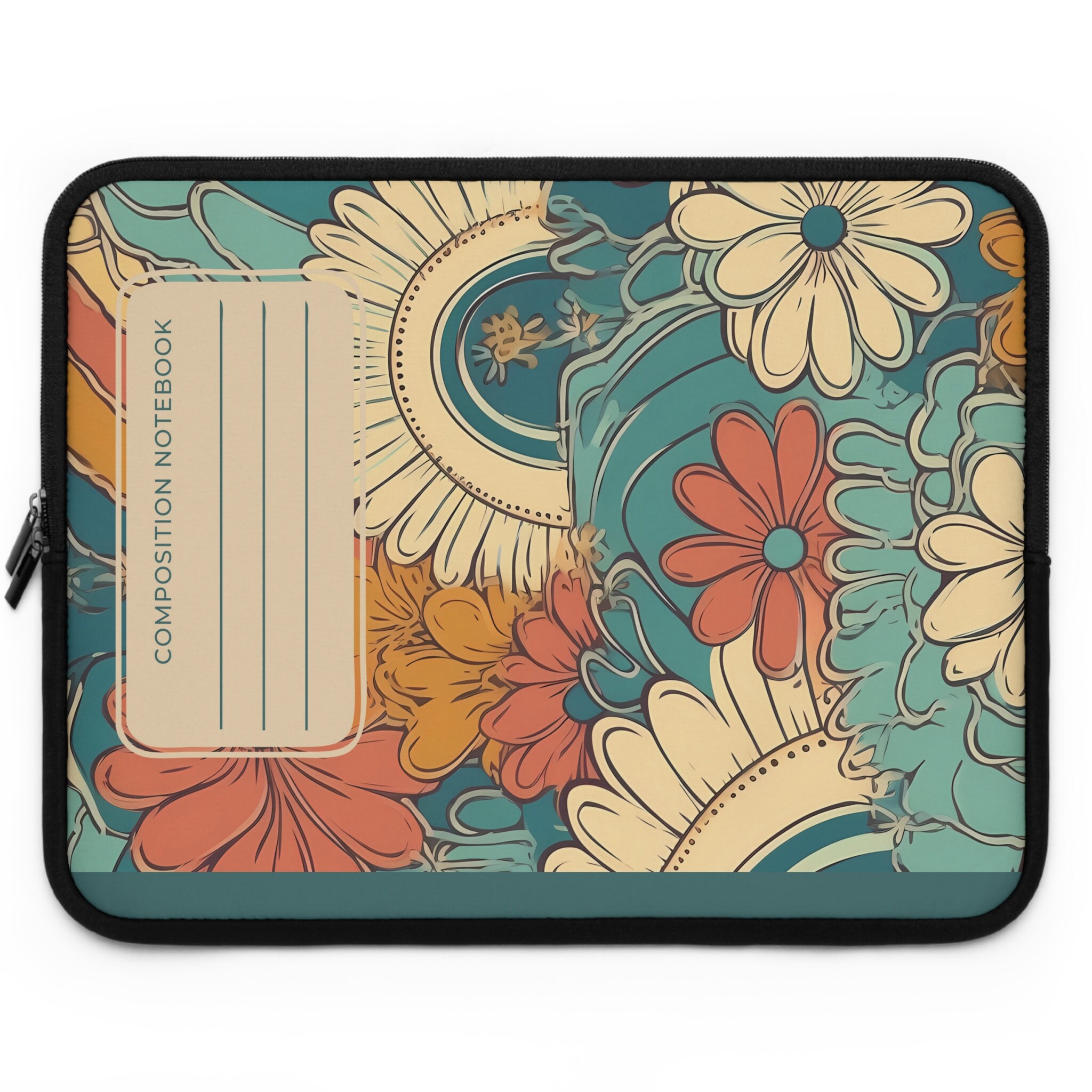 Retro Laptop Sleeve Retro 70s Notebook Cover compositon Notebook Laptop ...