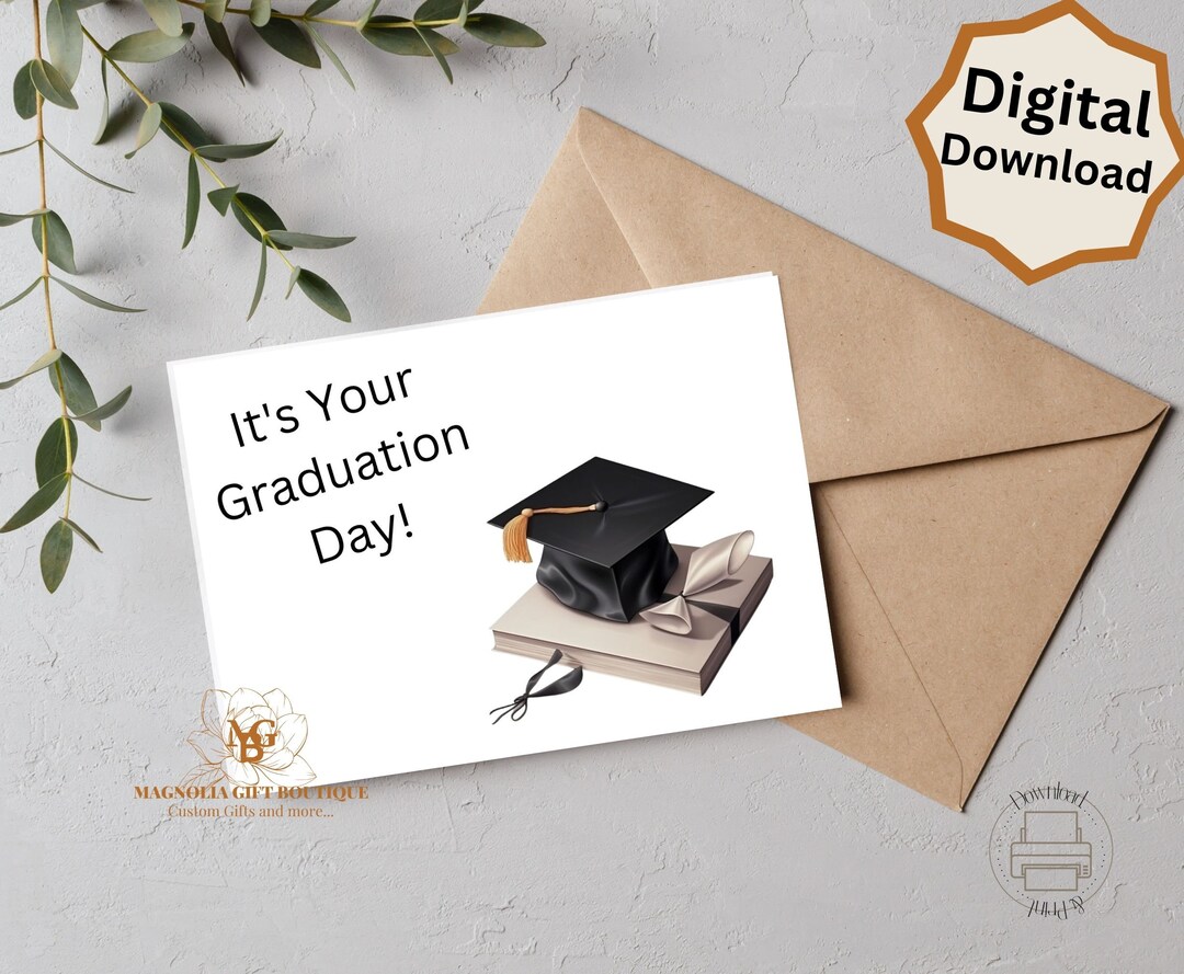 Printable Graduation Card, Happy Graduation Digital Printable Card ...