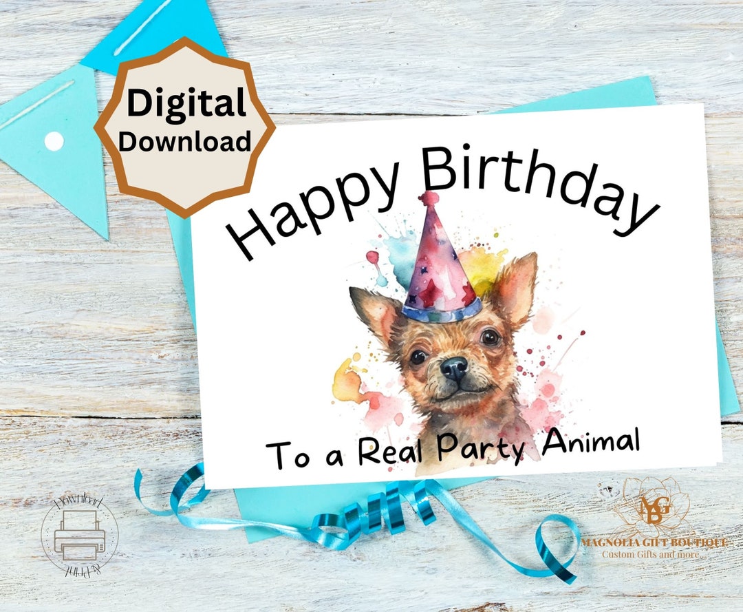 Printable Birthday Card, Pun Birthday Card, Happy Birthday Digital ...