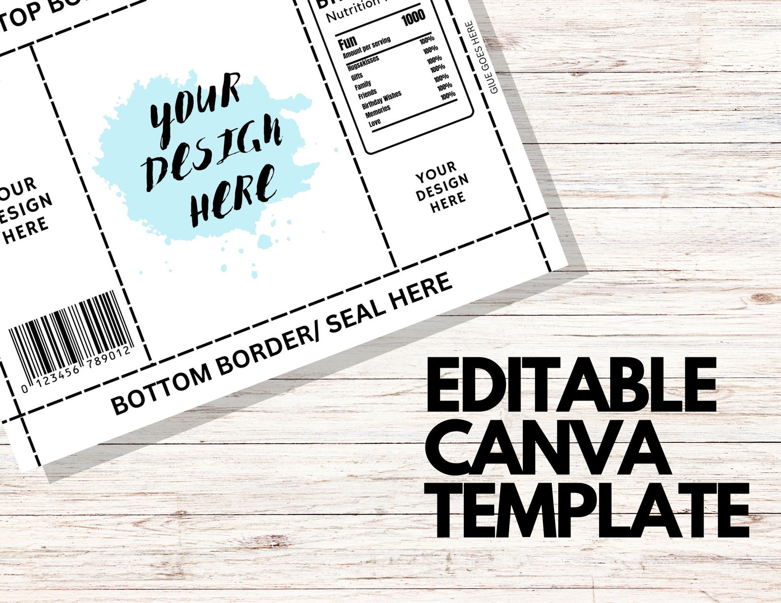 Blank Chip Bag Template Canva, PDF and SVG Instant Download, Party ...
