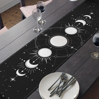 Celestial Table Runner, Sun and Moon Design Runner, Astrological Home ...