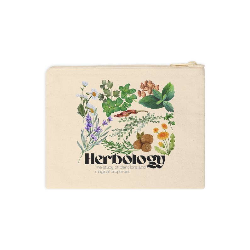 Cottagecore Aesthetic Herbology Pouch, Floral Makeup Bag, Unique ...