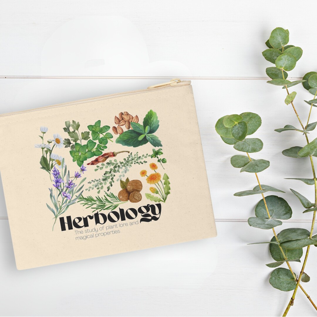 Cottagecore Aesthetic Herbology Pouch, Floral Makeup Bag, Unique ...