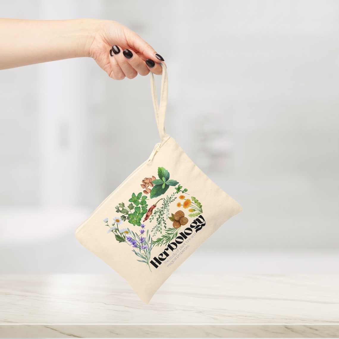 Cottagecore Aesthetic Herbology Pouch, Floral Makeup Bag, Unique ...