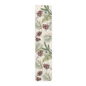 Evergreen Winter Table Runner for Kitchen Home Decor, Christmas ...