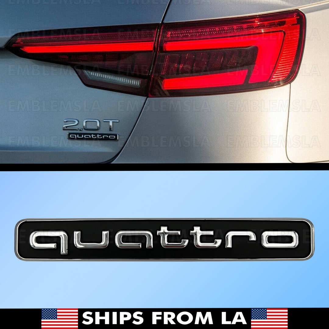 Audi Quattro Rear Emblem Black Chrome 3D Trunk Badge OEM A3 A4 - Etsy