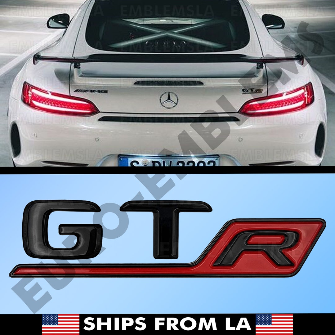 AMG Gtr GT R Emblem Gloss Black Red 3D Trunk Rear Badge for - Etsy