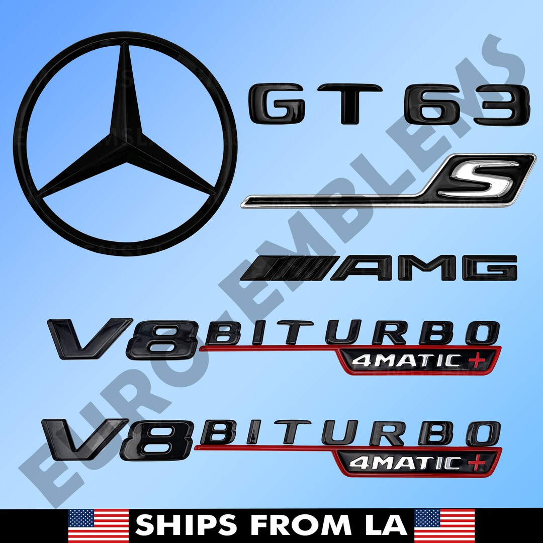 GT63S AMG Star Emblem V8 Biturbo 4matic Combo Set Badge - Etsy
