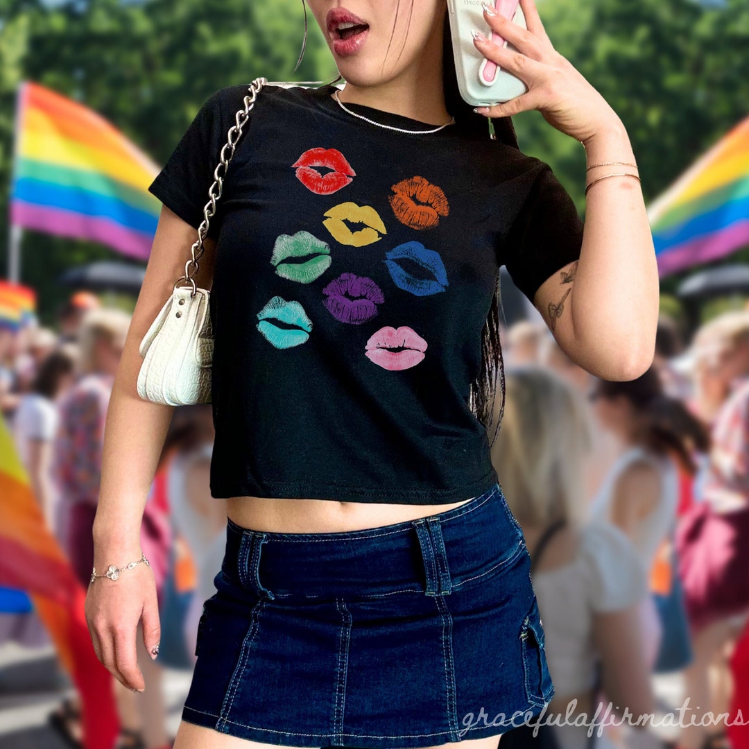Pride Baby Tee LGBT Shirt Queer Crop Top Trans Shirt Gay Pride Flag ...