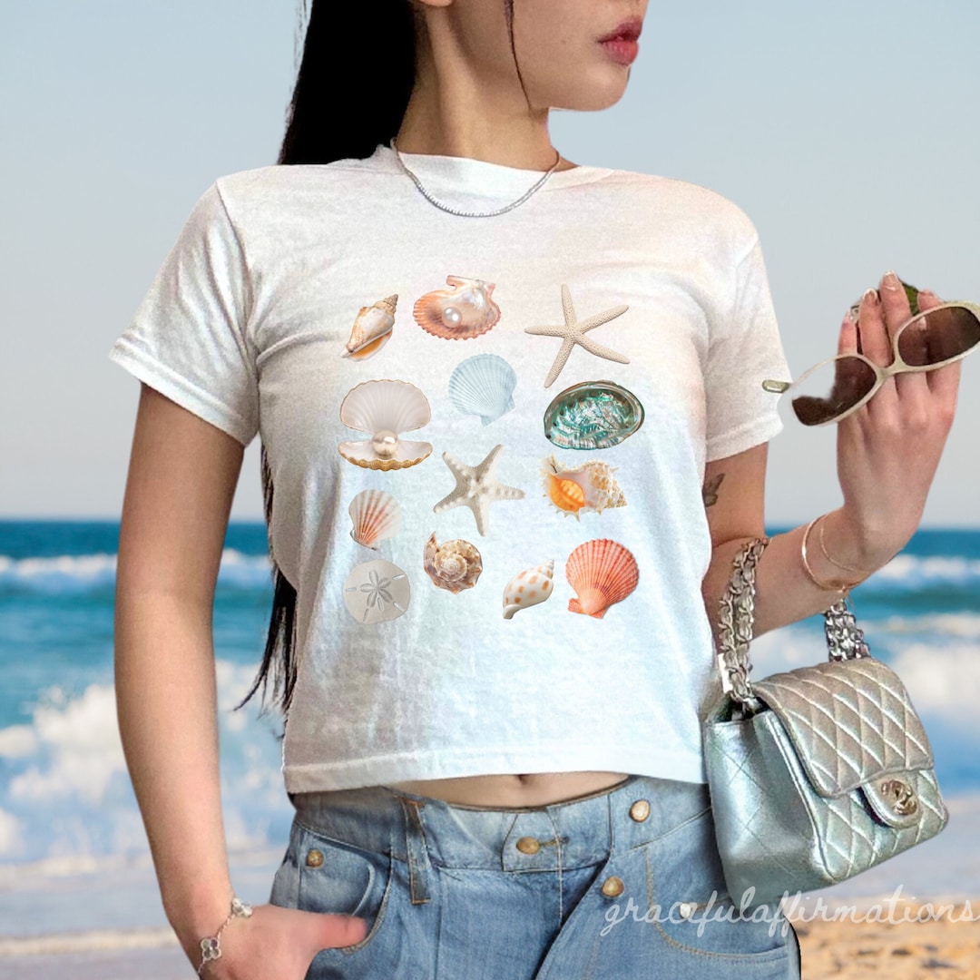 Seashell Baby Tee Sea Shell T Shirt Coastal Grandma Grandaughter ...