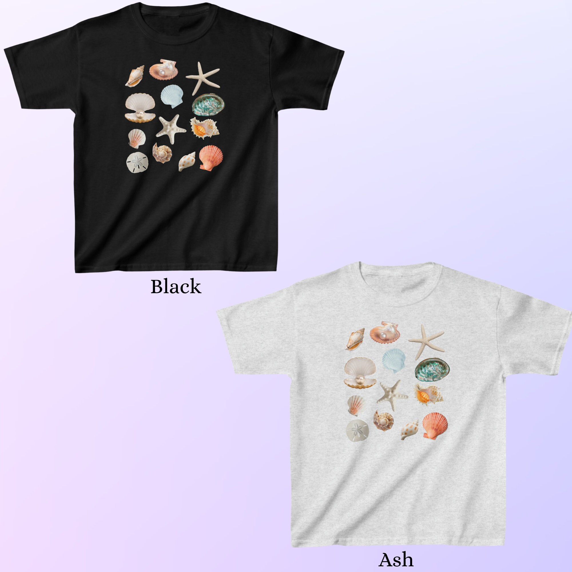 Seashell Baby Tee, Sea Shell T Shirt, Girlhood Collage, Coastal Grandma ...