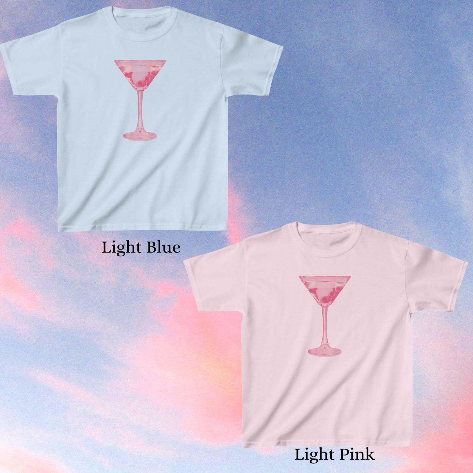 Pink Martini Baby Tee, Dirty Martini Baby Tee, Y2k Baby Tee, Martini ...