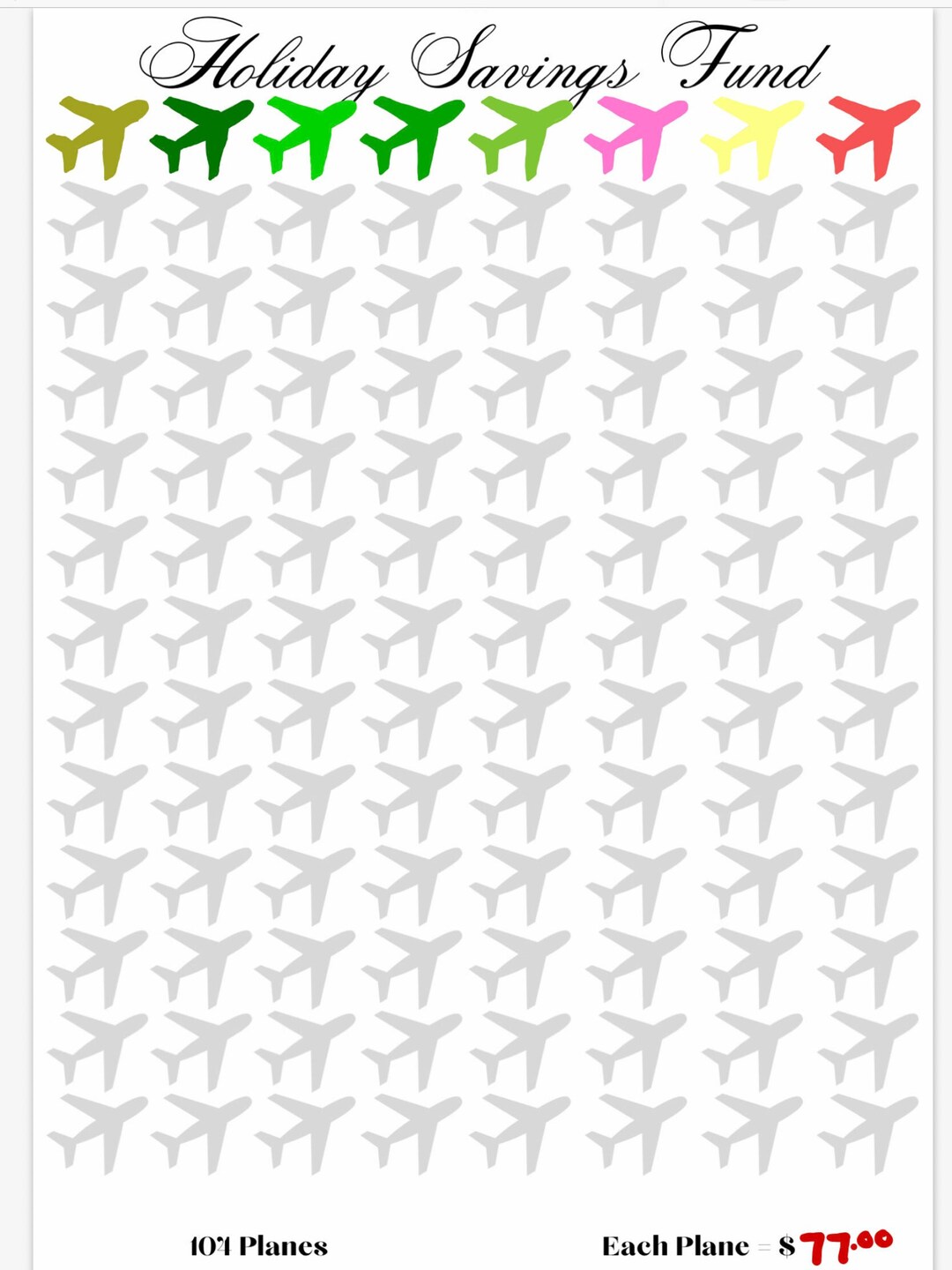 Holiday Savings Tracker, Color and Save. - Etsy