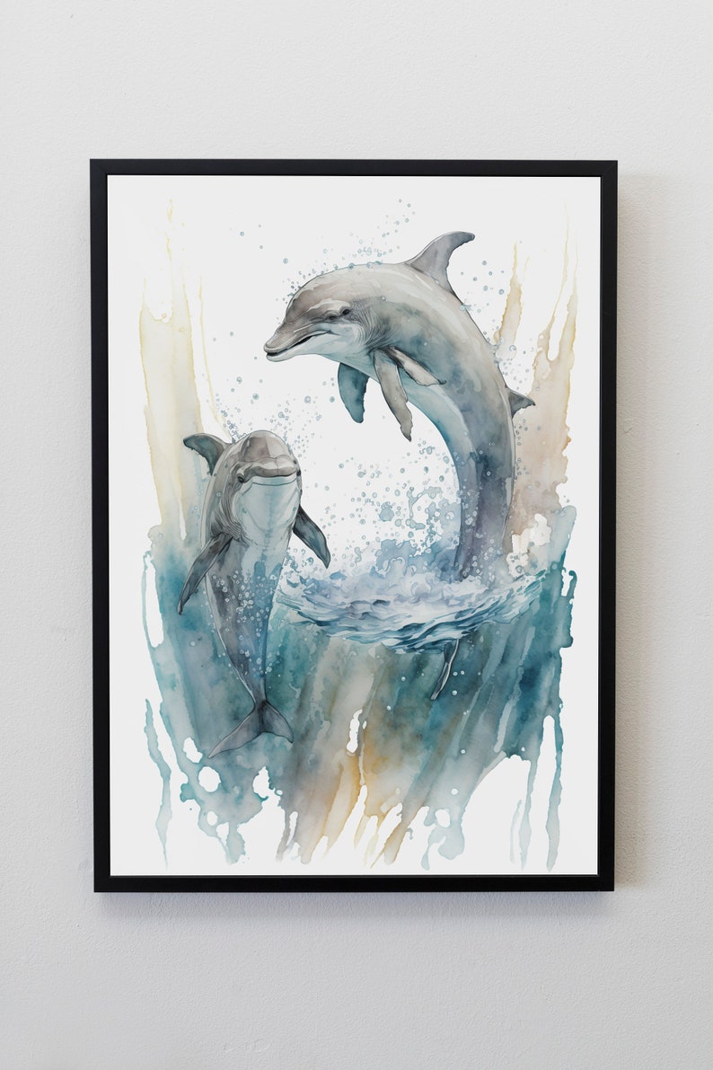 Dolphin Prints, Digital Prints, Printable Wall Art, Nature Print ...