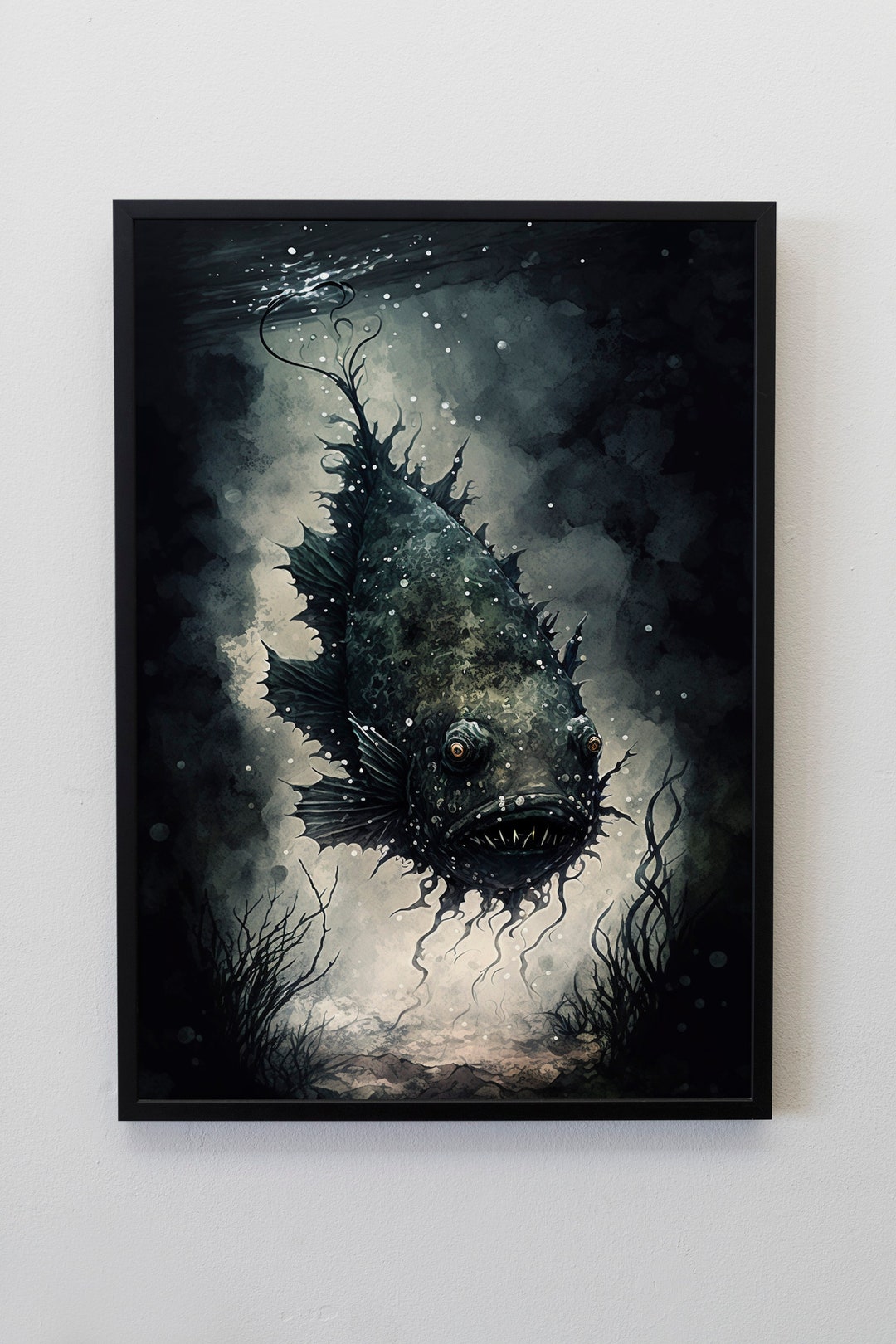 Deep Sea Fish Print, Gothic Ocean Wall Art (digital Download) - Etsy