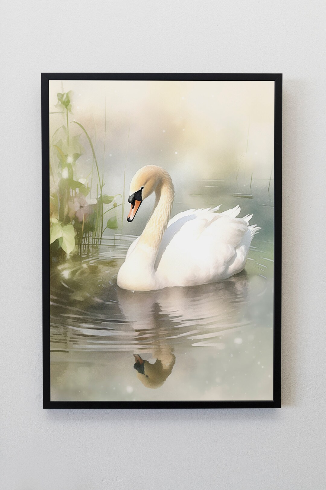 Swan Print, Digital Prints, Printable Wall Art, Nature Print, Natural ...