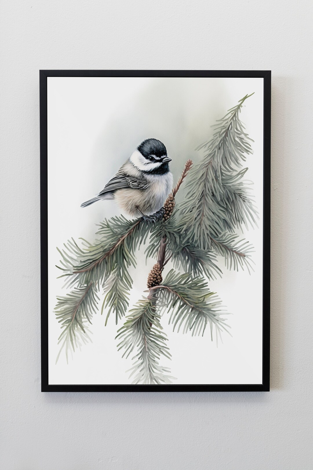 Bird Print, Chickadee Print, Digital Prints, Printable Wall Art, Nature ...