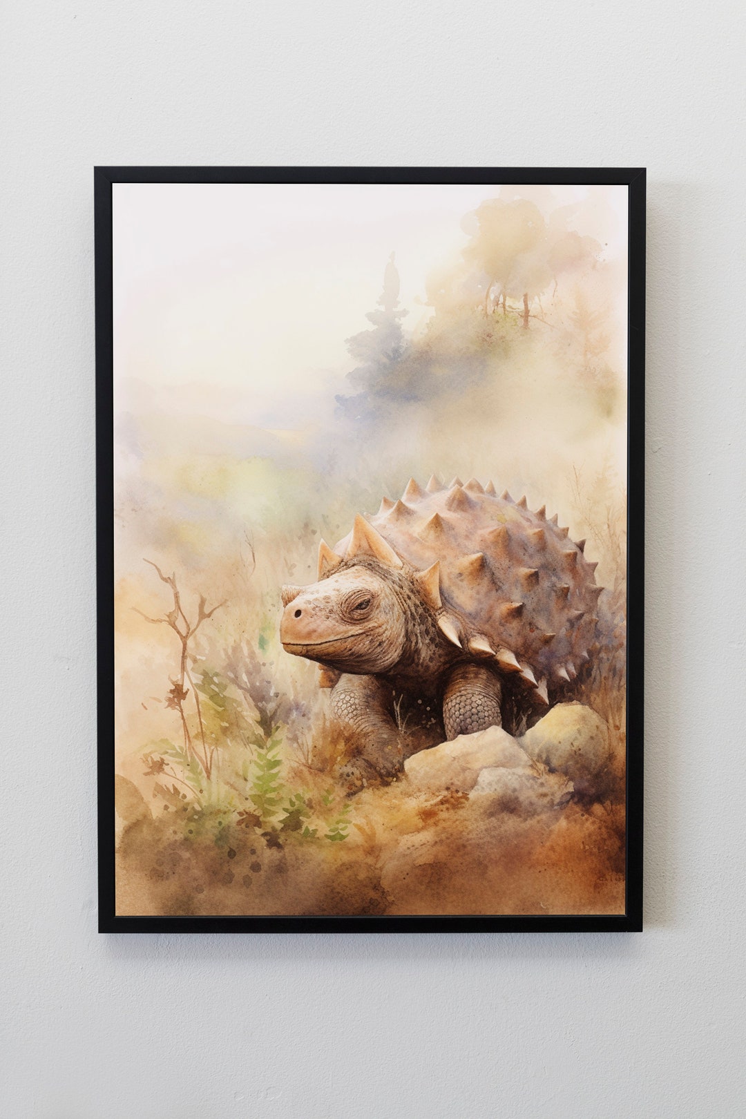 Ankylosaurus Print, Prehistoric Dinosaur Illustration (digital Print ...