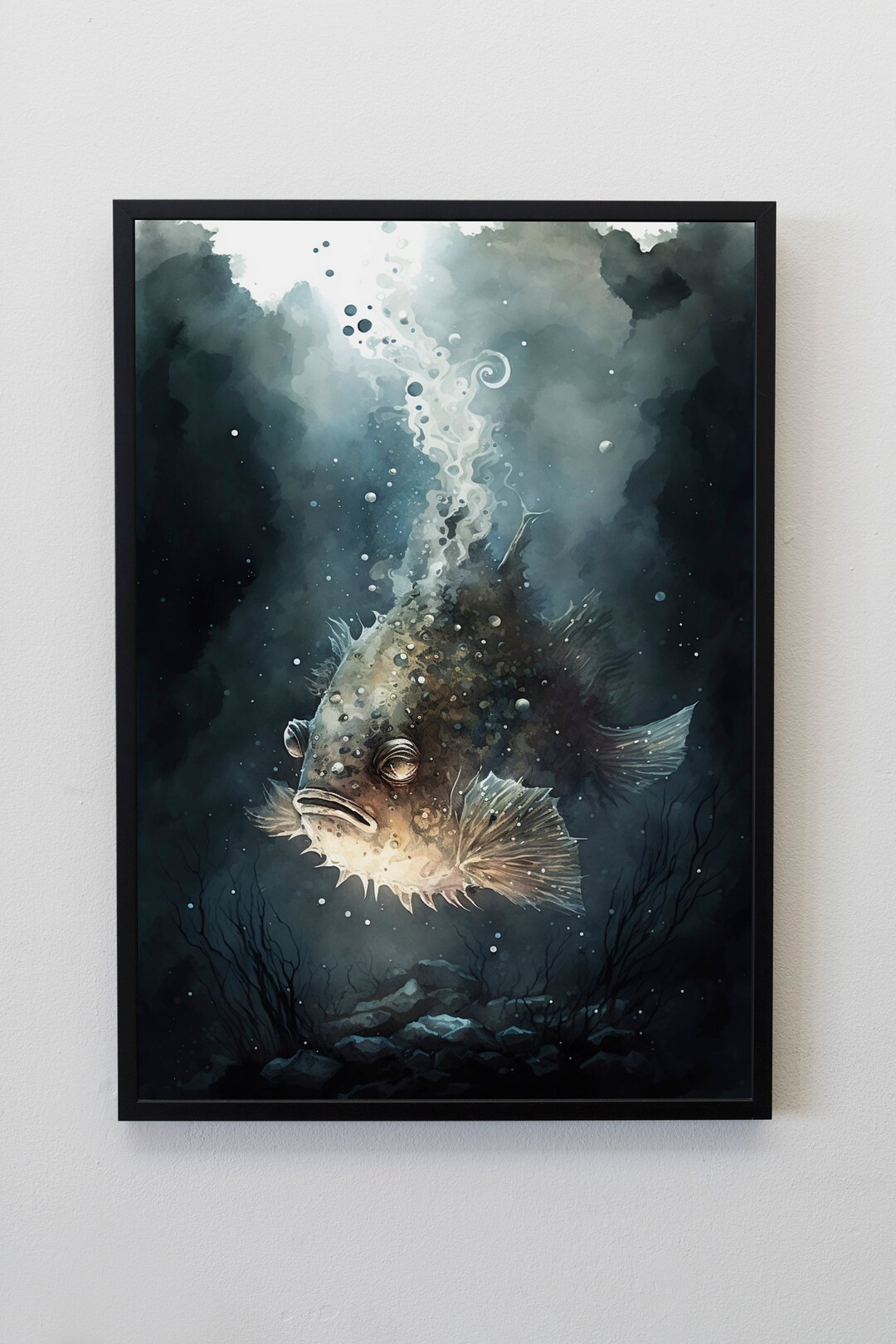 Angler Fish Prints, Digital Prints, Printable Wall Art, Nature Print ...