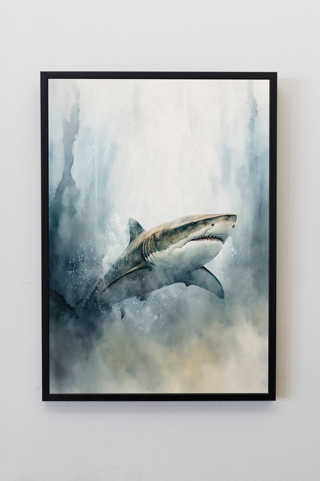 Tiger Shark Prints, Digital Prints, Printable Wall Art, Nature Print ...