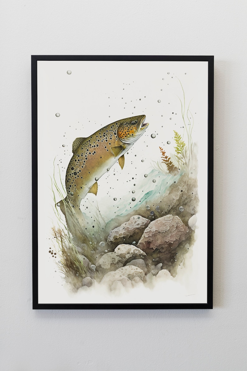 Brown Trout Prints, Digital Prints, Printable Wall Art, Nature Print ...