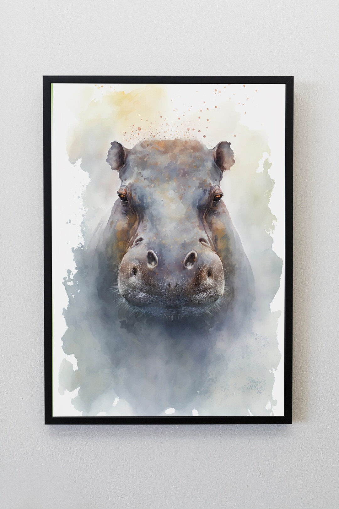 Hippopotamus Prints, Hippo Digital Prints, Printable Wall Art, Nature Print, Natural Wall Art ...
