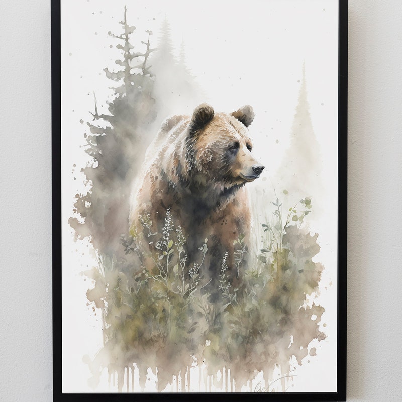 Grizzly Bear Print - Etsy