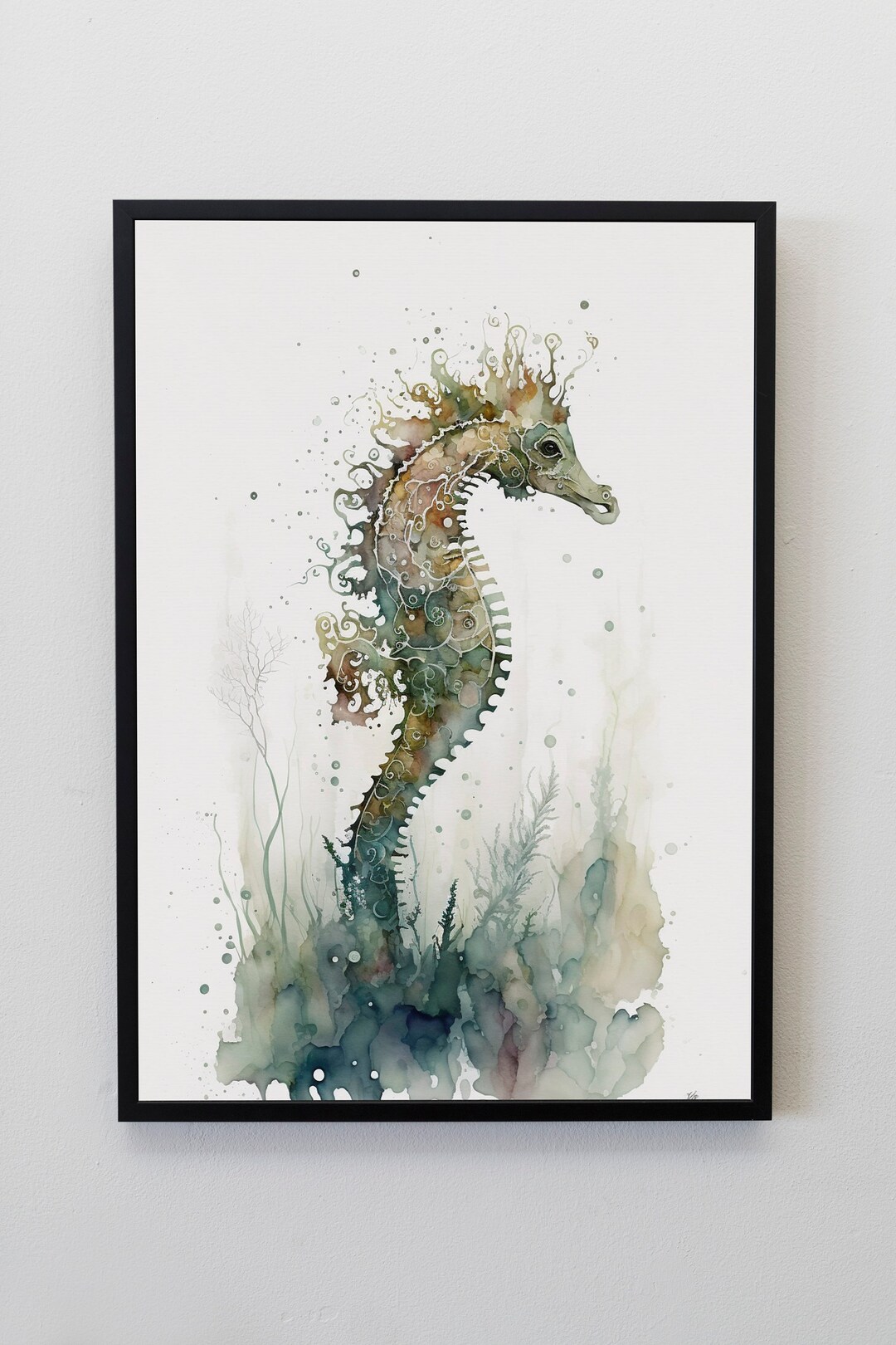 Sea Horse Prints, Digital Prints, Printable Wall Art, Nature Print ...