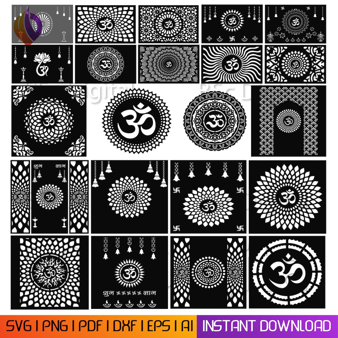 Om Wall Decor Laser-cut DXF File for Glowforge and CNC Machines - Aum ...