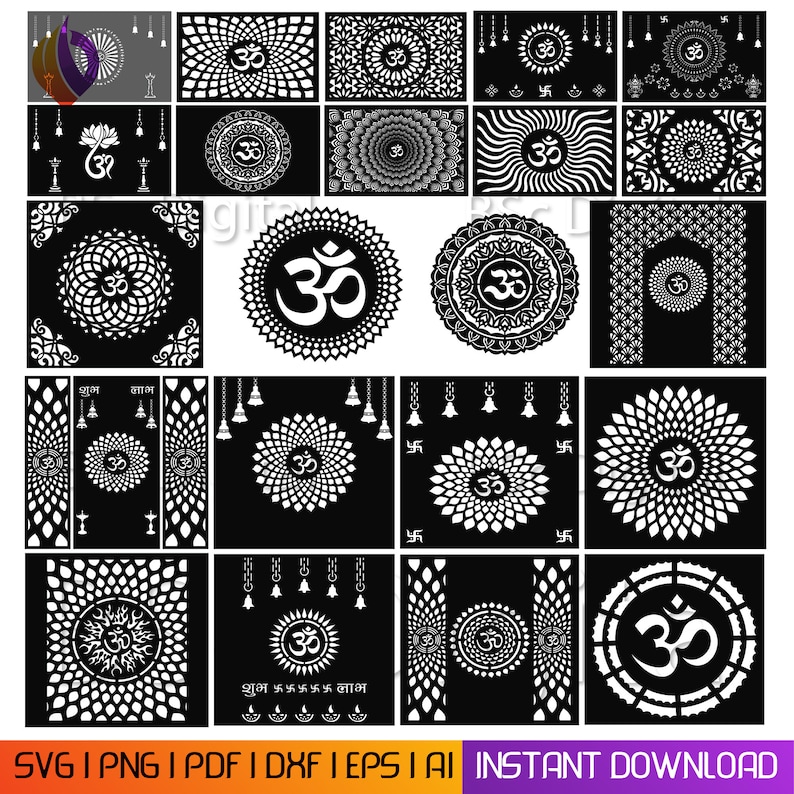 Om Wall Decor Laser-cut DXF File for Glowforge and CNC Machines - Aum ...