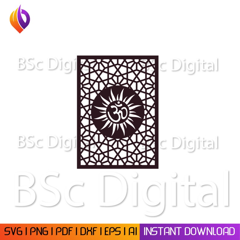 Om Wall Decor Laser-cut DXF File for Glowforge and CNC Machines - Aum ...