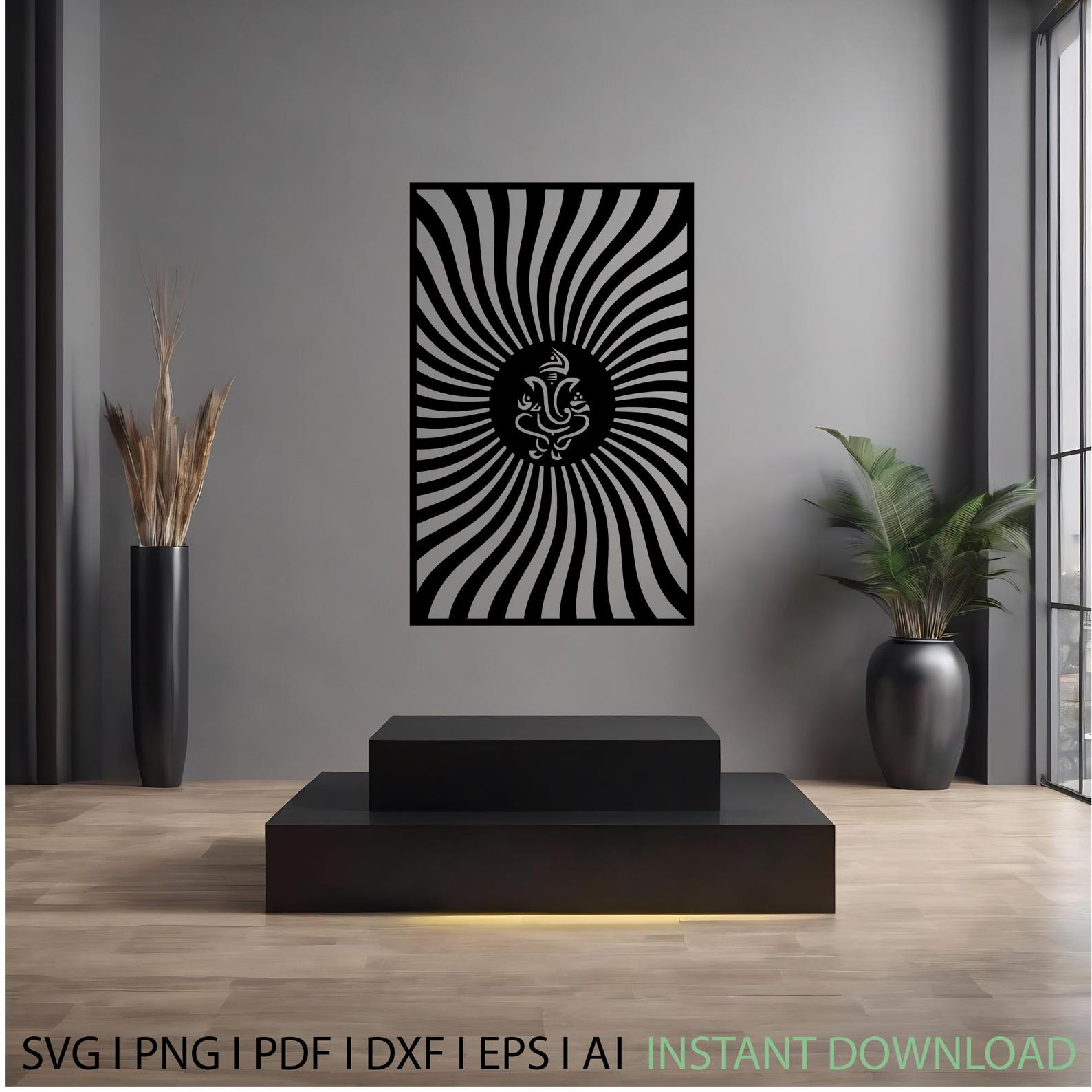 Ganesha Wall Decor Svg Dxf: Laser Cut Hindu God Jali Design (digital ...