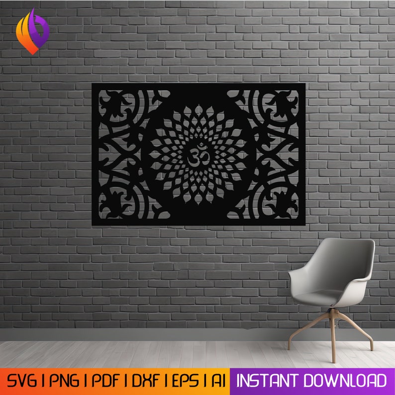Om Wall Decor Laser-cut DXF File for Glowforge and CNC Machines - Aum ...