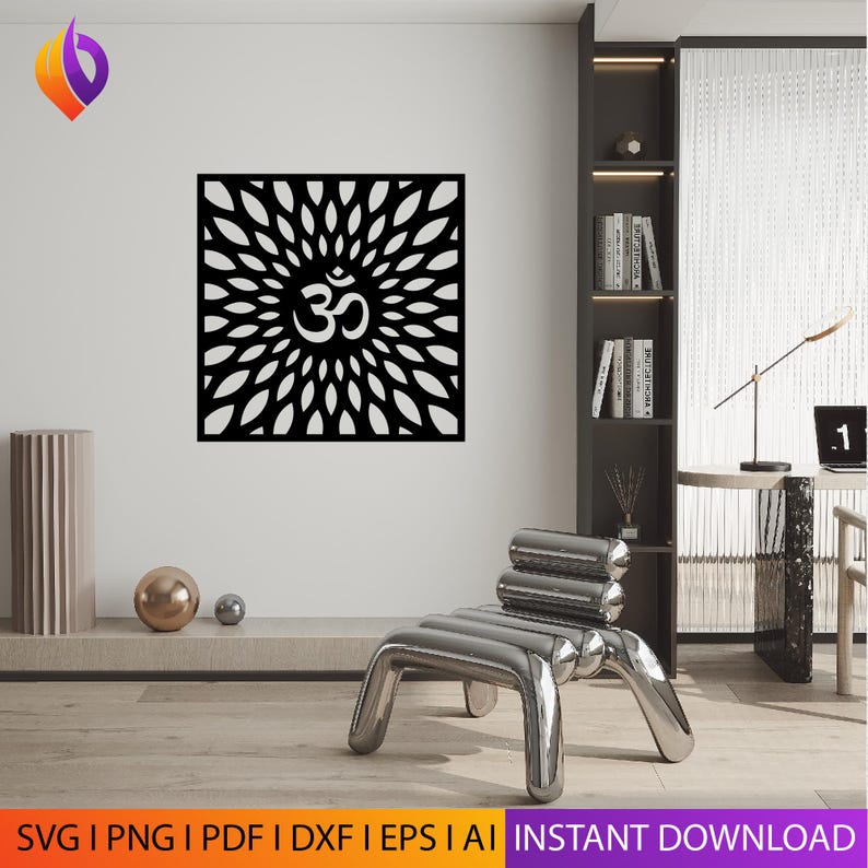 Om Cnc Laser Cut DXF Bundle, Aum for Glowforge and CNC, Aum Wall Decor ...