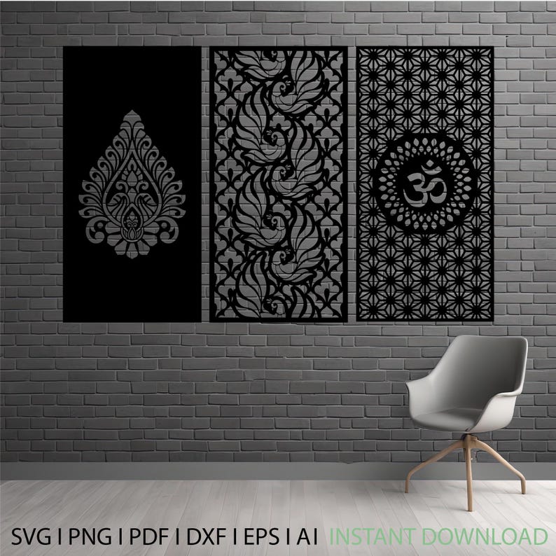 Om Wall Decor Laser-cut DXF File Bundle | Aum Jali Glowforge, Ohm CNC ...